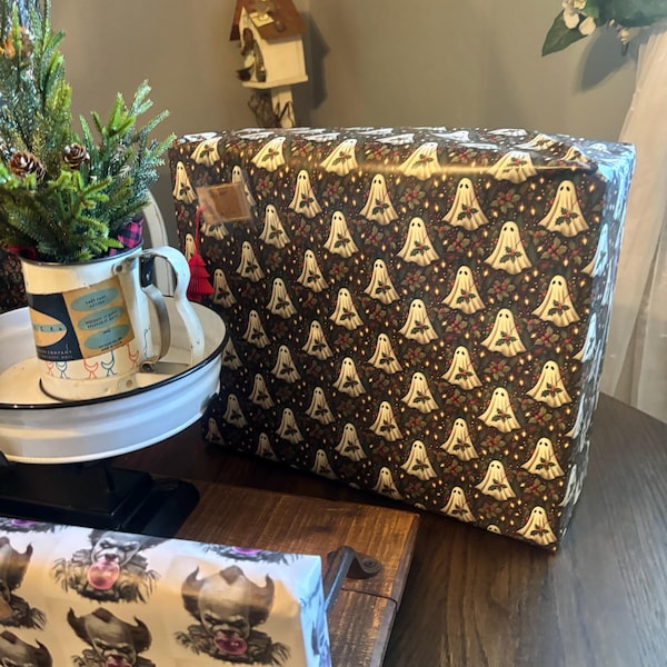 Ghosty Goth Christmas Wrapping Paper Roll, Gothmas Decorations, Goth ...