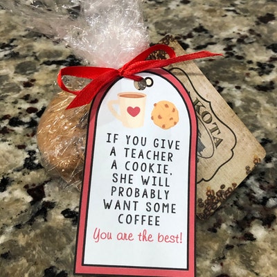 1st Day Teacher Cookie/coffee Tag back to School, Instant Digital ...