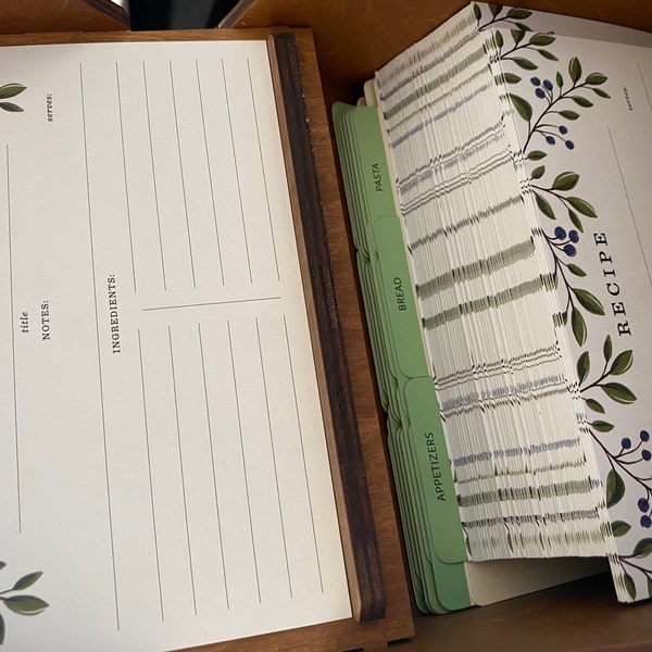 Personalized Recipe Box With Dividers, Custom Recipe Card Box, Wooden ...