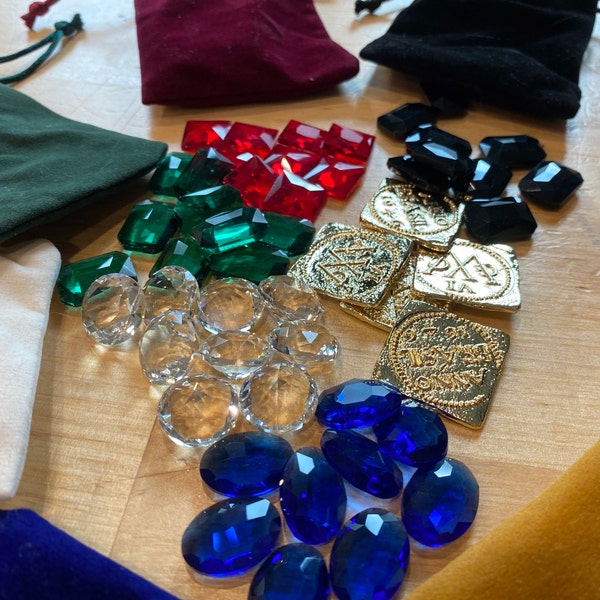 Upgrade Gem Set for Splendor Board Game - Glass Jewels and Metal Coins ...