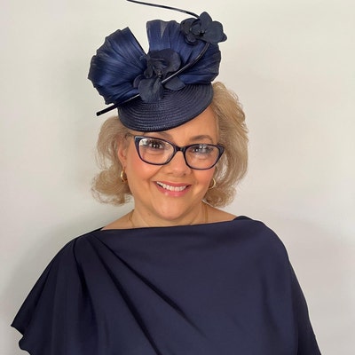 Black and White Wedding Hat Mother of the Bride Headpiece Ivory Large ...