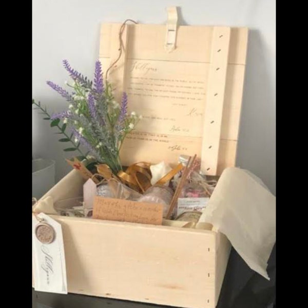 LARGE SIZE - Wooden Gift Box W/custom Engraved Letter // Bridesmaid ...