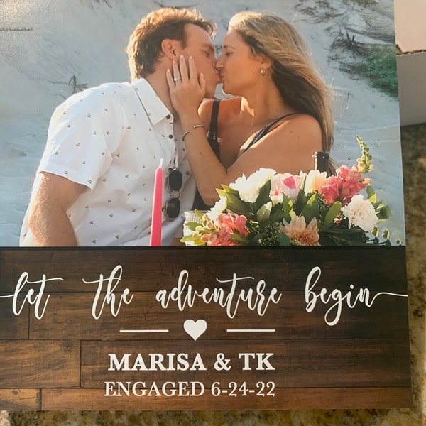 Personalized Engagement Gift - Photo Block 4" or 6" - Custom Engagement ...