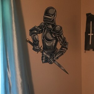 Medieval Knight Wall Decal Wall Fabric Vinyl Decal - Etsy