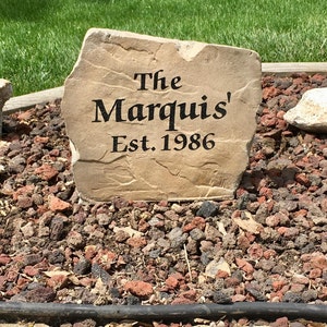 Name Stone Personalized Engraved Rock Garden Stone House Entry Wedding ...