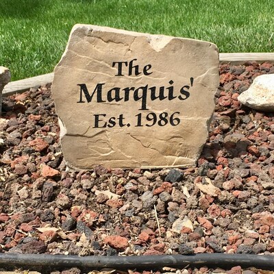Name Stone Personalized Engraved Rock Garden Stone House Entry Wedding ...