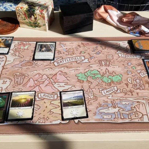 Treasure Map Playmat With Phases and Zones // Deskmat and Mousepad ...