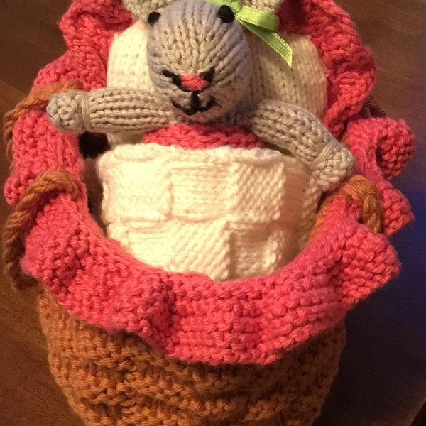 Baby Bunny, Toy Knitting Pattern, Bunny Knitting Pattern, Toy Crib ...