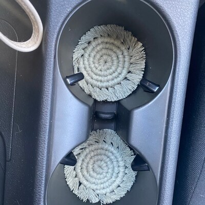 Mini Macrame Car Coasters - Etsy