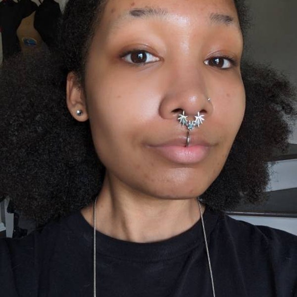 Bat Septum Ring, Goth Clicker, Septum Ring 16g, Septum Ring 14g, Satanic Jewelry, Occult Septum ...