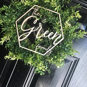 Personalized Wreath Sign Custom Family Name Sign Laser Cut - Etsy
