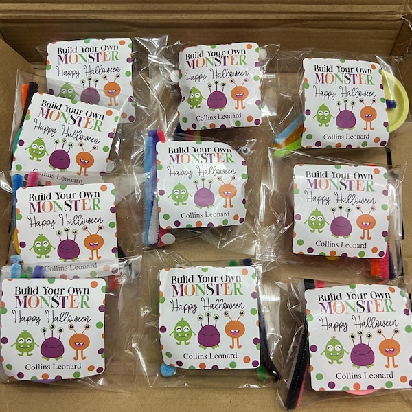 Halloween Build-your-own Monster Kit: Party Favor Treat Bags - Etsy