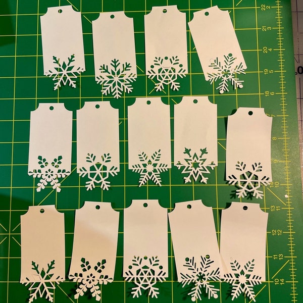 Snowflake Gift Tags SVG Bundle, Gift Tags SVG, Decorative Gift Tags SVG ...