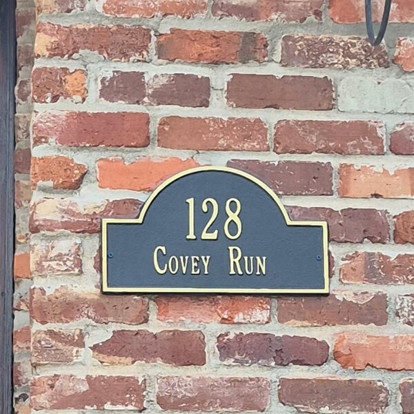 LAWN MOUNTED Stone Address Plaque With Engraved Numbers. Address Sign ...