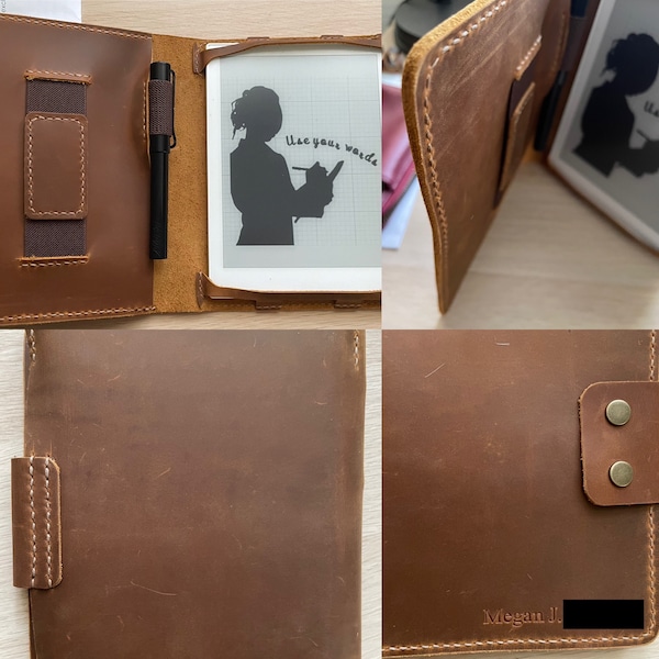 Supernote A5x Case, Personalized Leather Onyx Boox Note Air 2 Folio ...