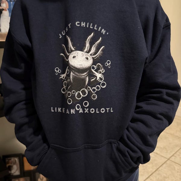 Kids Axolotl Shirt, Cute Youth Axolotl Hoodie for Kids, Just Chillin ...
