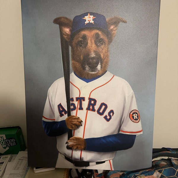 Baseball Pet Portrait, Custom Sport Player Costume Dog Portrait, MLB ...