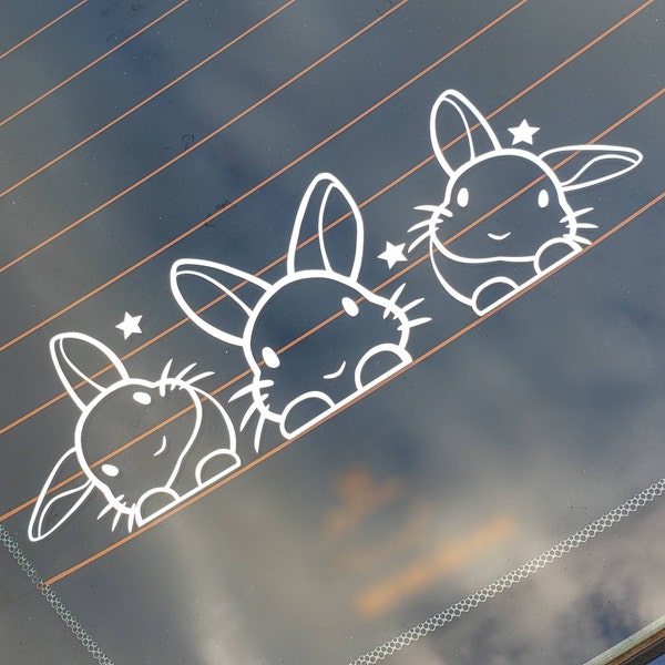 Rabbit Sticker; Peeking Bunny Car Decal, Rabbit Laptop Decal, Bunny ...