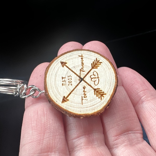 Personalized Wooden Home Keychains, Line Drawing, Engraved House ...