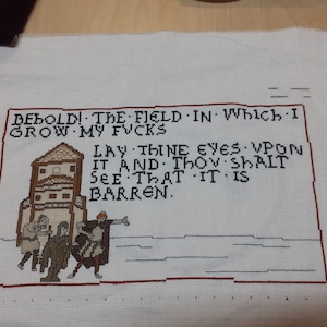 Yeet the Rich Cross Stitch PDF Pattern Medieval Meme Bayeux - Etsy