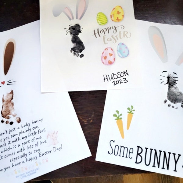 Easter Bunny Loves You Handprint Footprint Art Craft, Easter Handprint ...