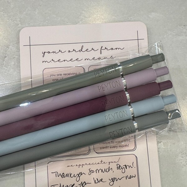 Custom Penspersonalized Pensset of 5 Custom Engraved Soft Touch ...
