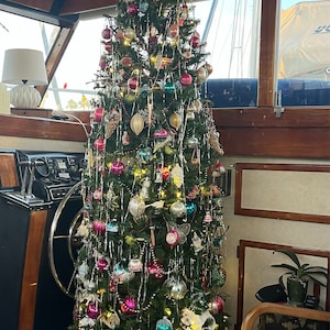 ONE Authentic Real LEAD Silver Christmas Tree TINSEL Antique Vintage 18 ...