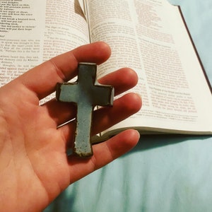 Handmade Ceramic Thumbprint Cross Comforting Prayer Tool, Ideal for ...