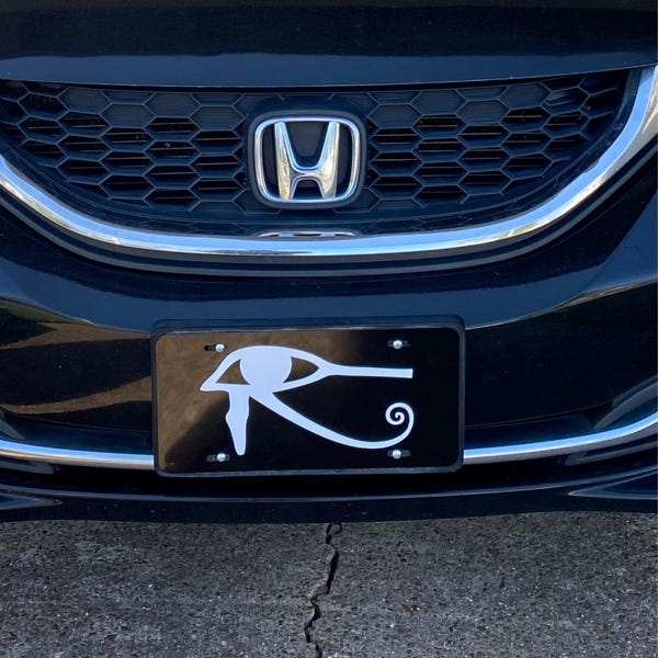 Venom Eyes License Plate - Evil Villain - Aluminum Black and White ...