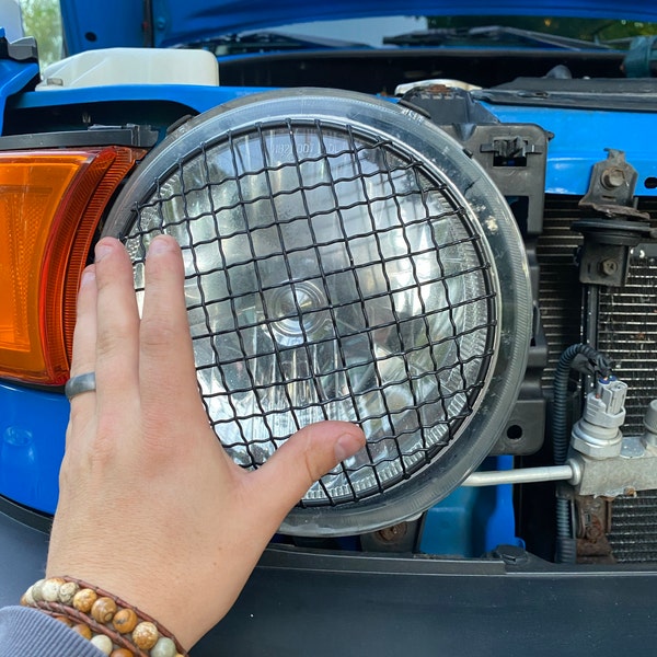 FJ60 FJ55 FJ40 Headlight Cover Stone Guards BLACK With Mounting Tabs Fj ...