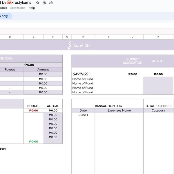 Monthly Budget & Debt Tracker: Google Sheets Spreadsheet (digital ...