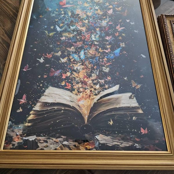 Book Art Poster Reading Painting Print Book Lover Gift Wallart ...