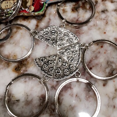 SALE 6 Slice Pizza Keychain Also Sets of 7 , 8 , 9 , 10 Pie Order ...