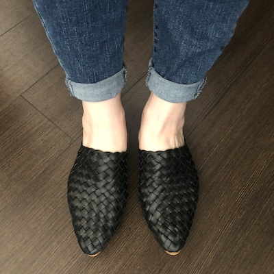 Emilia Woven Mule With Slingback, Slingback Mule, Handmade Mule ...