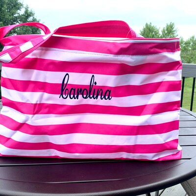 Monogrammed Large Tote Bag, Personalized Shoulder Purse, Personalized ...