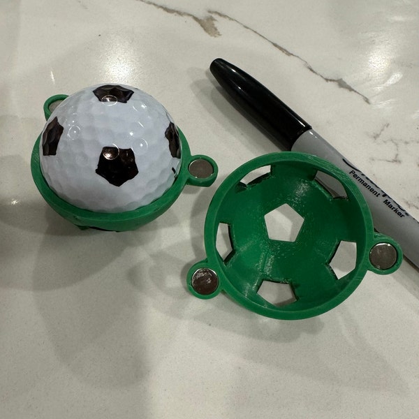 Golf Ball Stencil Soccer Style With Golf Bag Clip - 3D Printed - LOT of ...