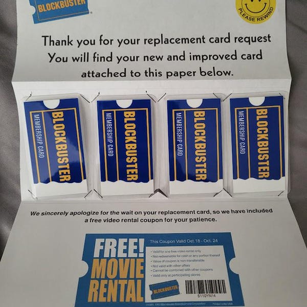 Blockbuster Membership Card - Etsy