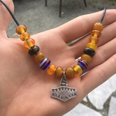 Bead Pattern 46: Blue Viking Bead With Reticella Design reproduction - Etsy