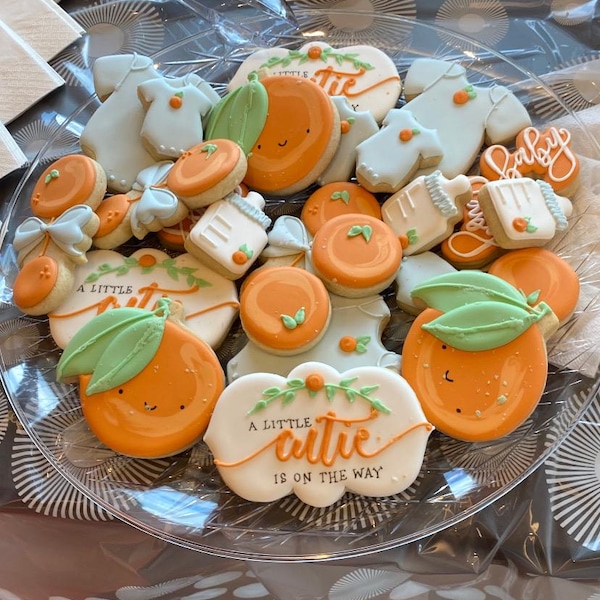 Little Cutie Cookies Baby Shower Cookies Decorated Sugar Cookies - Etsy