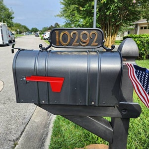 Mailbox Address Number Plate 1 With Brass Numbers - Etsy
