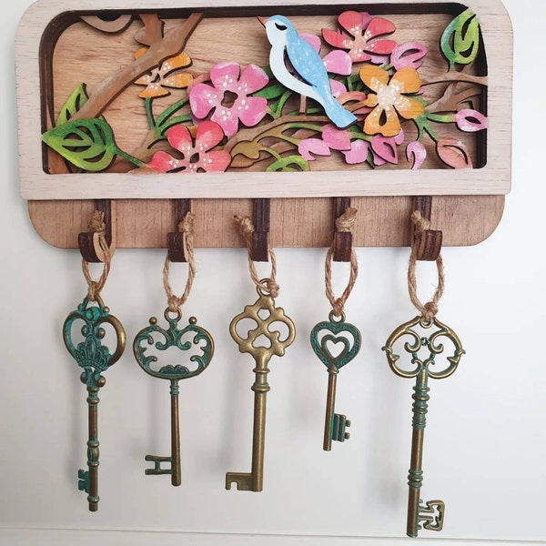 Home Key Holder Mountains Laser Cut Files, Vector File, Key Hanger ...