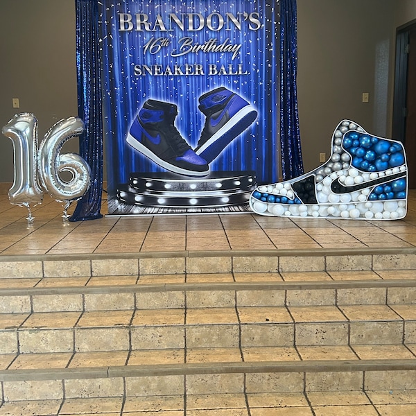 Sneaker Ball Backdrop, Step and Repeat, Sneaker Gala Birthday Banner ...