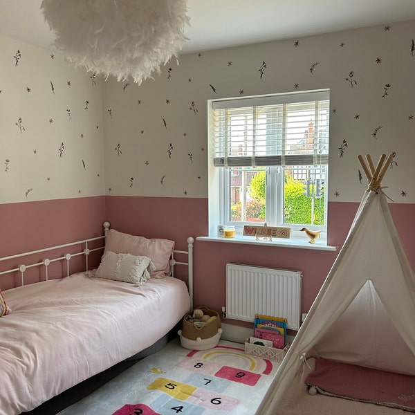 Wildflower Nursery Wall Sticker Kids Room Flower Wall Stickers Nursery ...