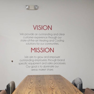 Custom Business Mission or Vision Statement Vinyl Decal Create Your Own ...