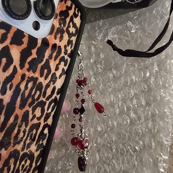 Gothic Victorian Vampire Phone Charm, Phone Strap, Handmade Beaded ...