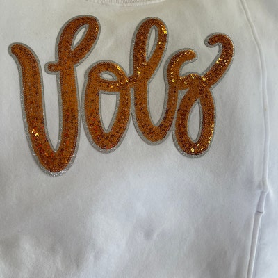 Vols Sequin Patch, SILVER Glitter Backing, DIY Patch, Iron on Patch, Game Day - Etsy