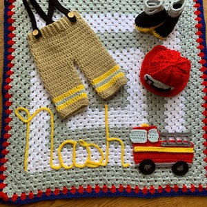 CROCHET PATTERN Baby Fireman Outfit, 0-12 Months Pattern Sizes, Baby ...