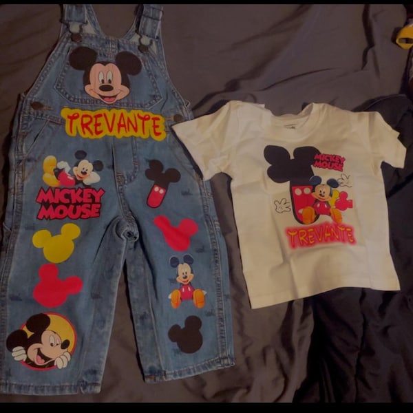 Mickey Mouse Overalls Birthday Set, Mickey Mouse Converse Shoes ...