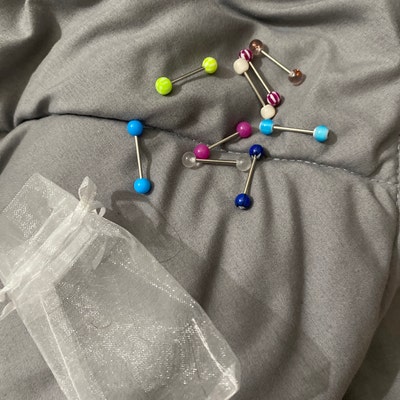 1x Smooth Black Scary Face ACRYLIC Screw Fix Halloween Ear - Etsy UK