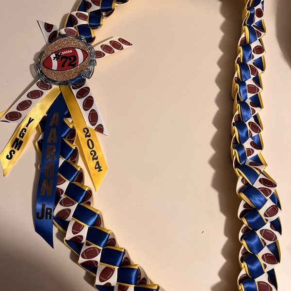 Football Ribbon Lei/senior Night/sport Night/graduation Leis/spirit ...
